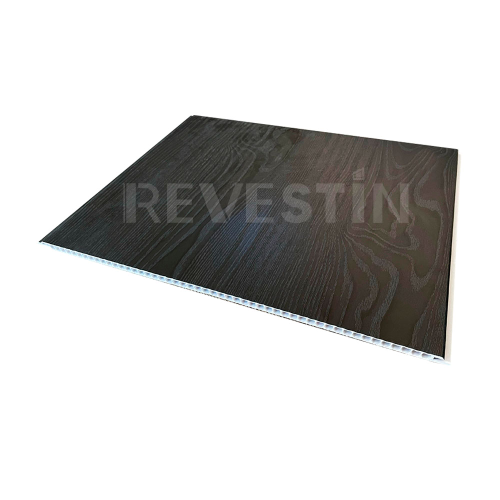 PVC WALL PANEL BLACK GRAIN 8x400x2400 mm – Revestin
