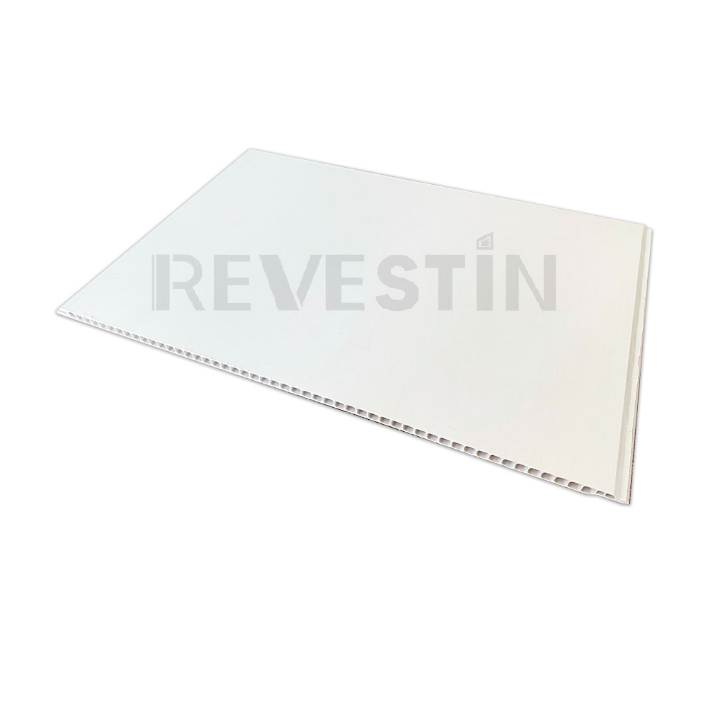 PVC WALL PANEL MATTE WHITE GRAIN 8x400x2400 mm – Revestin